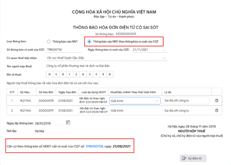 Cách xử lý hóa đơn sai sót theo từng trường hợp cụ thể CHUẨN